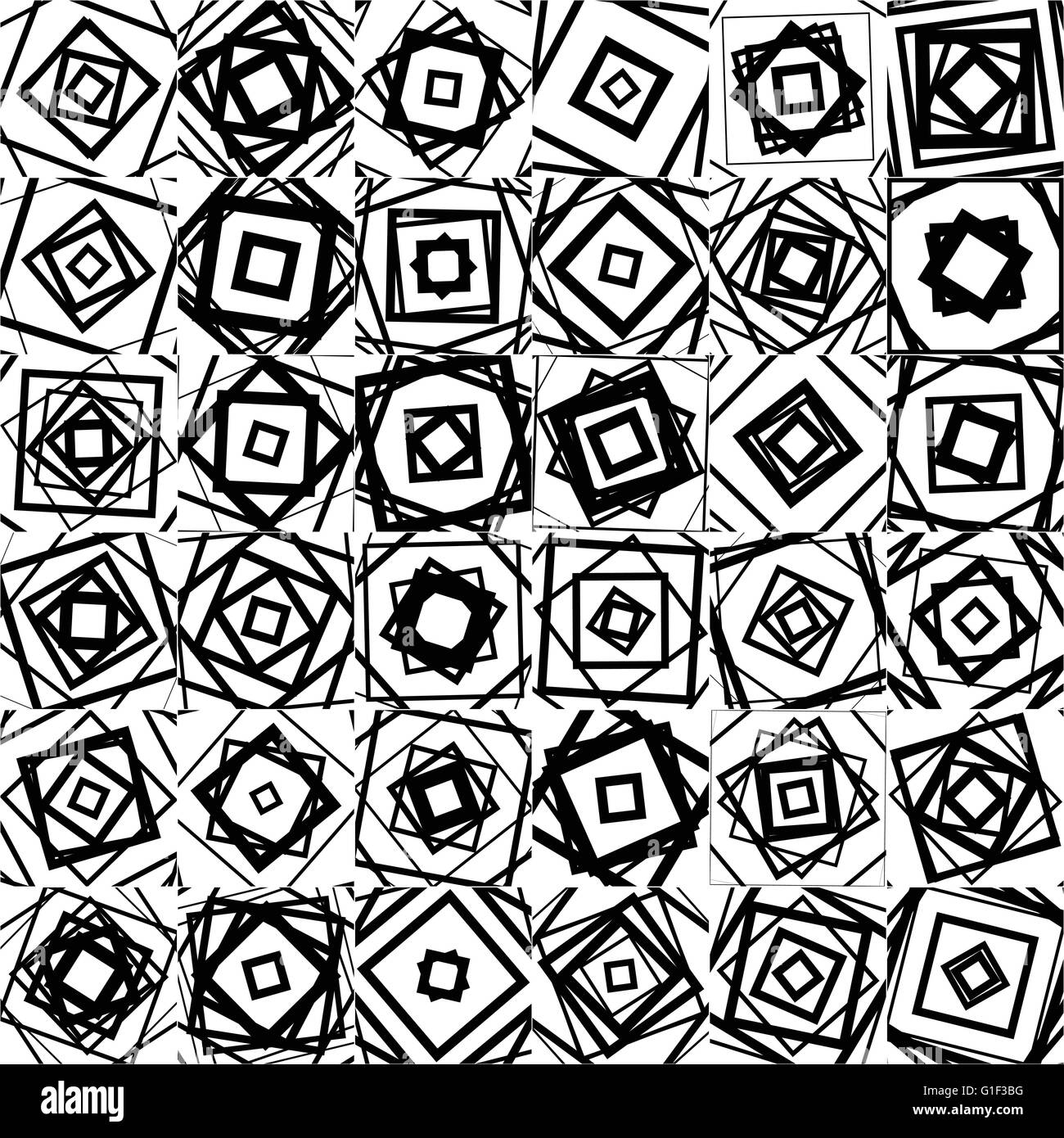 Random squares seamless geometric Black and White Stock Photos & Images ...
