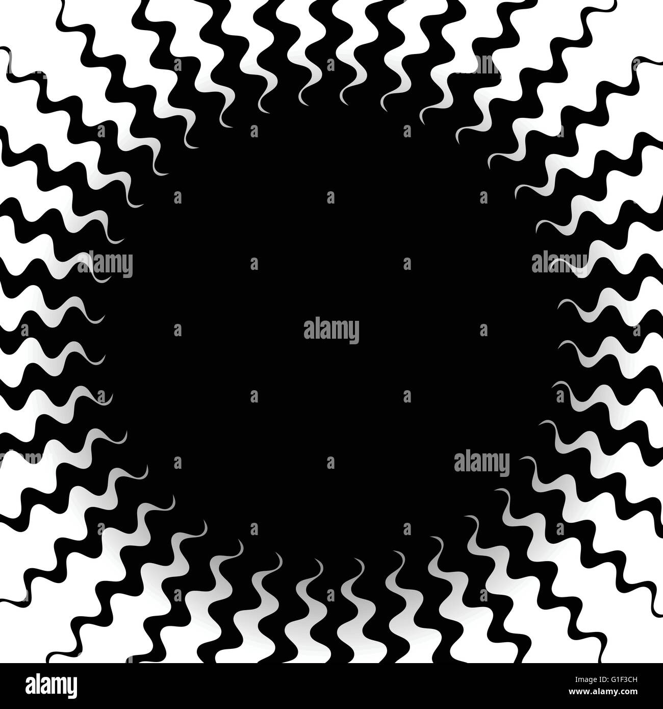 Radiating burst shape with jagged - wavy rays. Inverse artistic ...