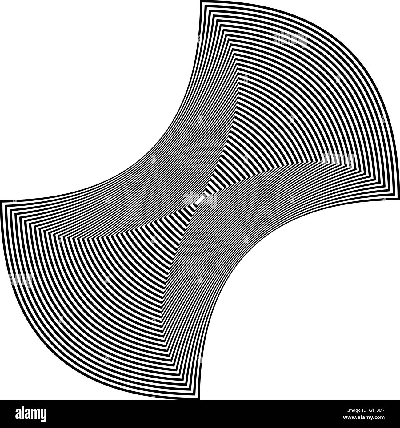 Abstract rectangle shape - Squeezed, concave black and white geometric ...