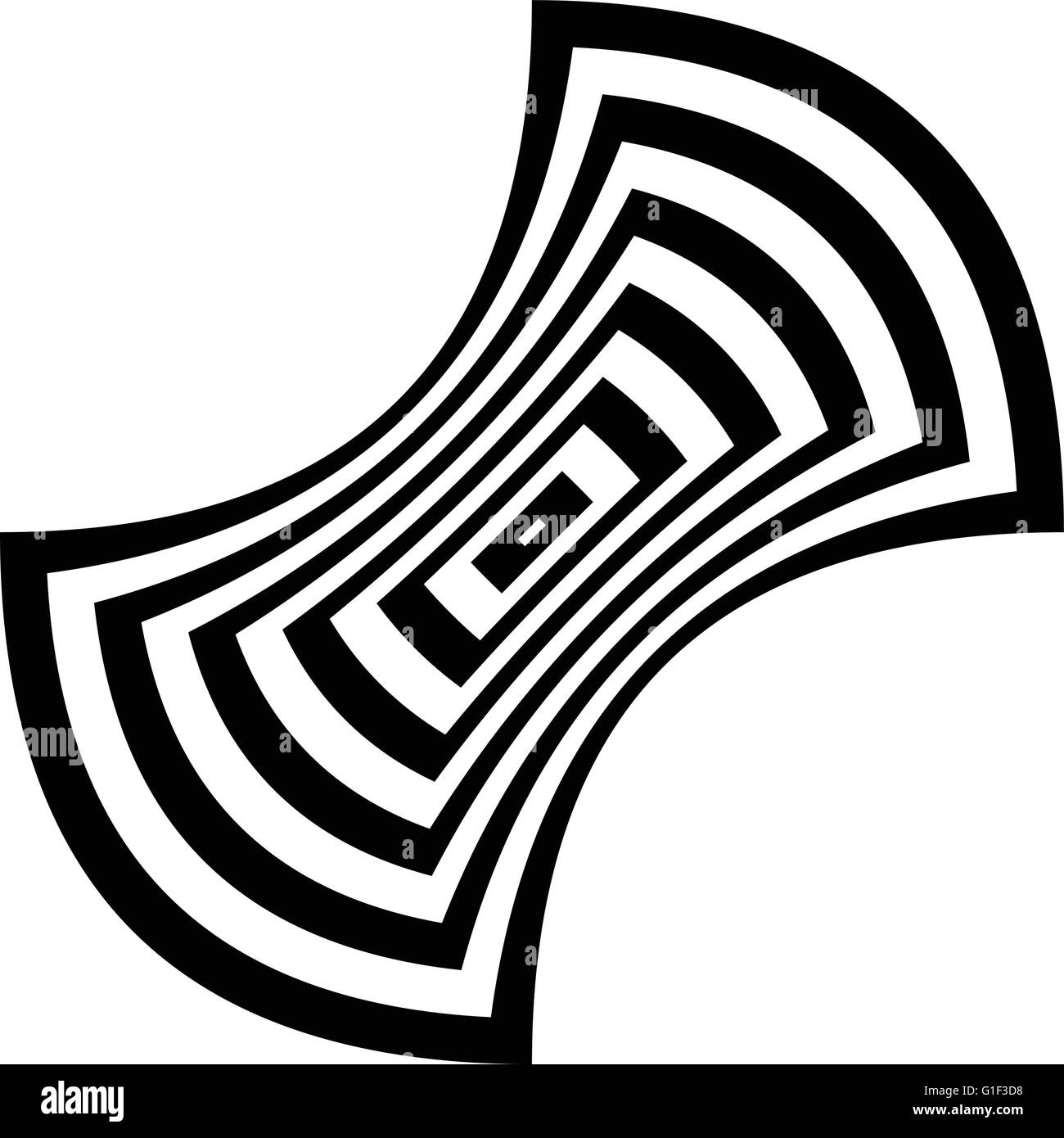 Abstract rectangle shape - Squeezed, concave black and white geometric ...