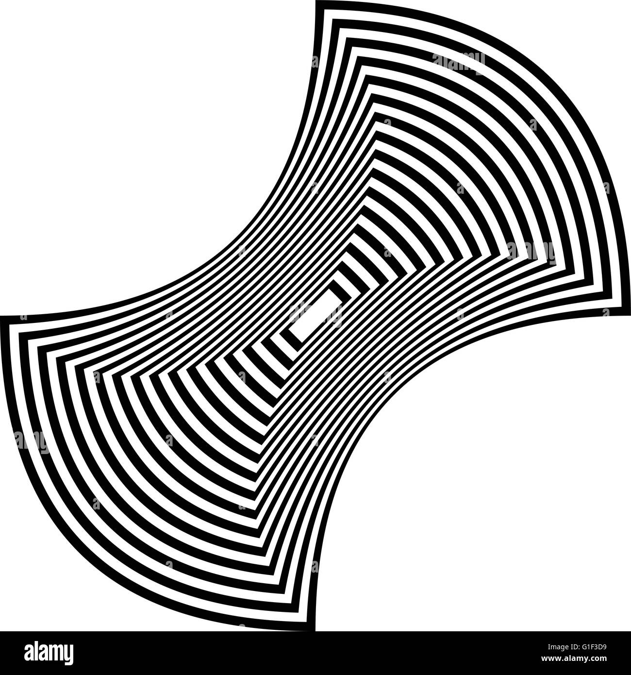 Abstract rectangle shape - Squeezed, concave black and white geometric ...