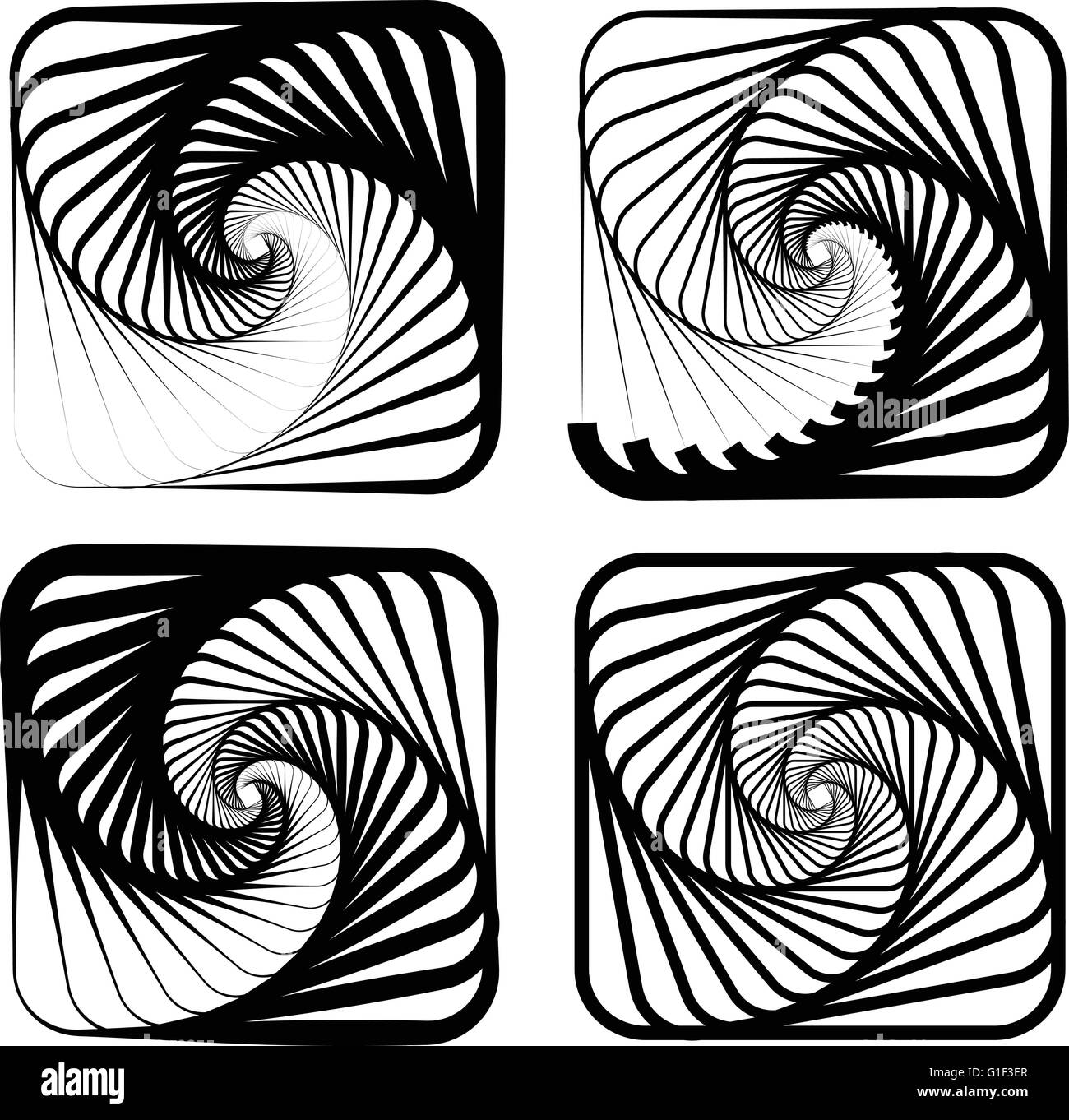 Various abstract spiral, vortex effects. Spiral, vortex effect with ...