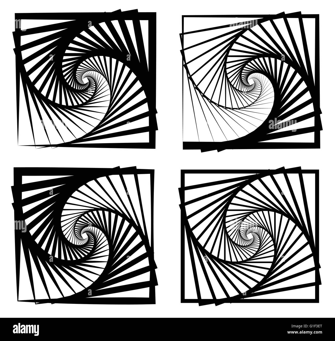 Various abstract spiral, vortex effects. Spiral, vortex effect with ...