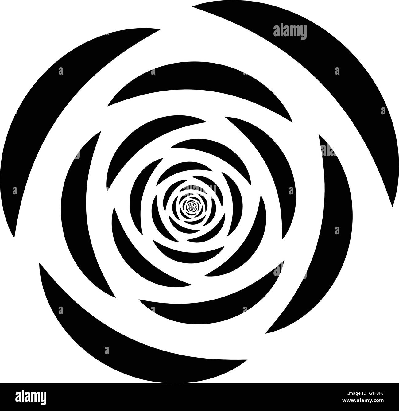 Monochrome abstract circular element. Spiral, vortex shape Stock Vector ...