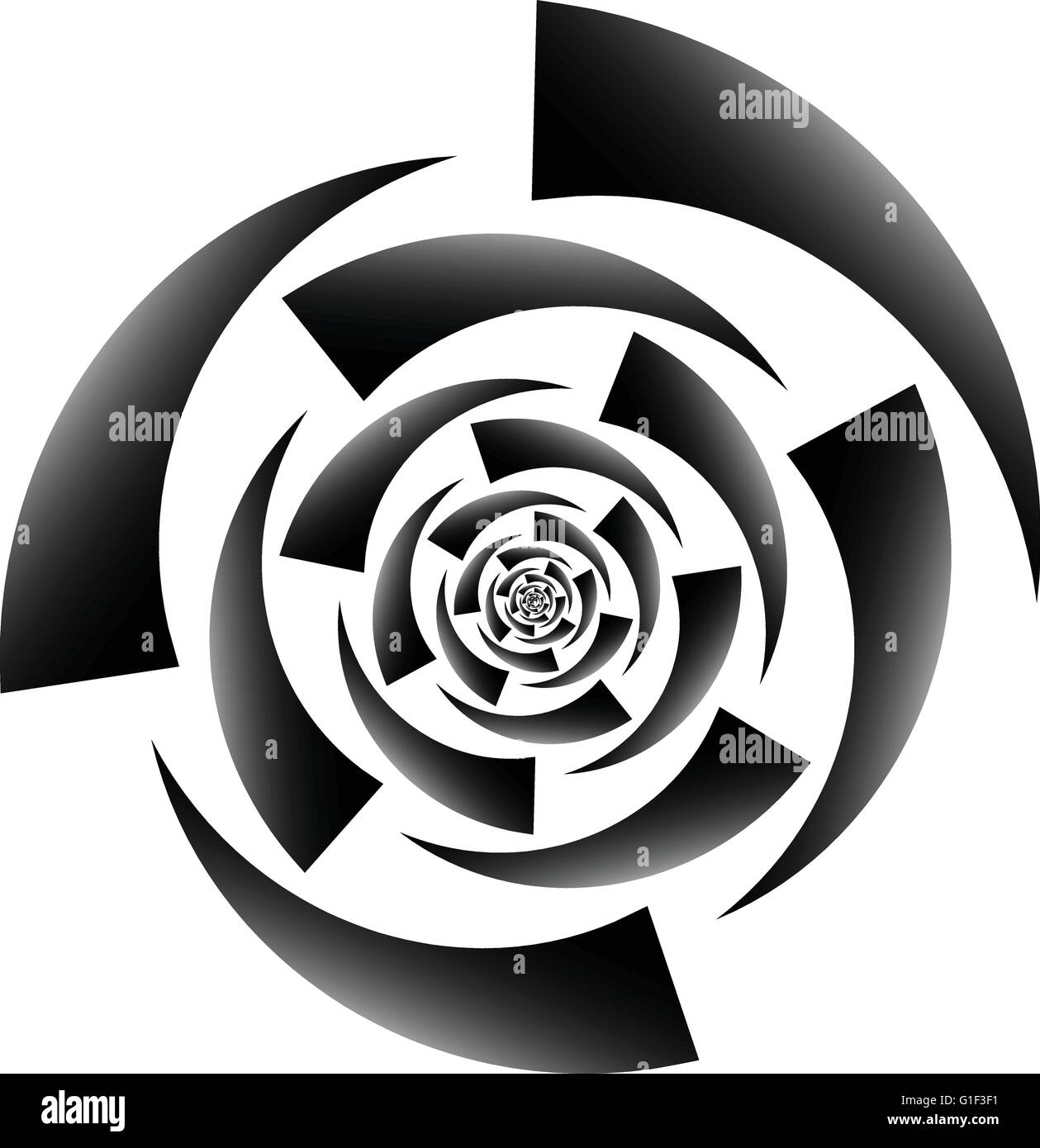 Monochrome abstract circular element. Spiral, vortex shape Stock Vector Image & Art - Alamy