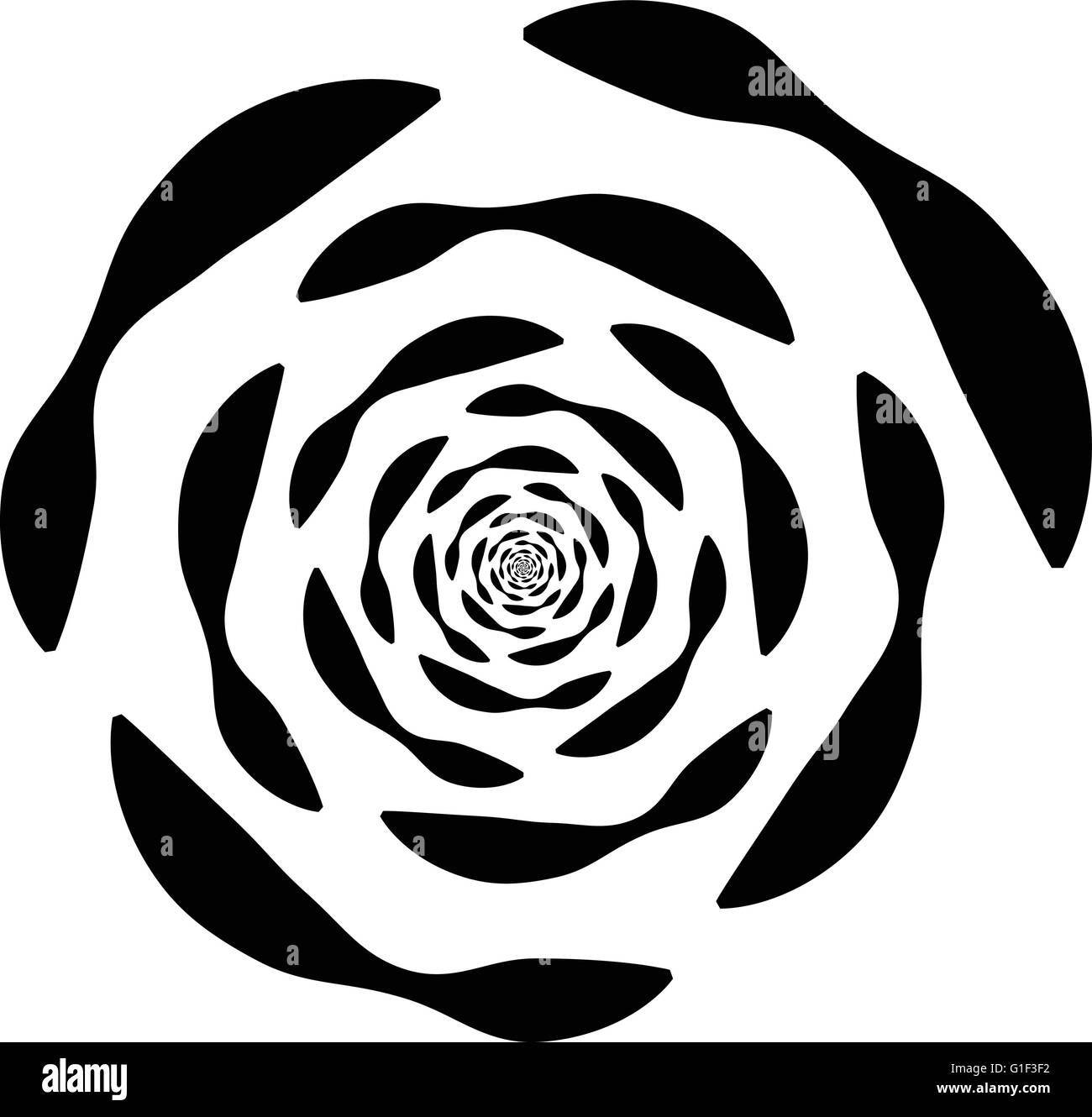 Monochrome abstract circular element. Spiral, vortex shape Stock Vector ...