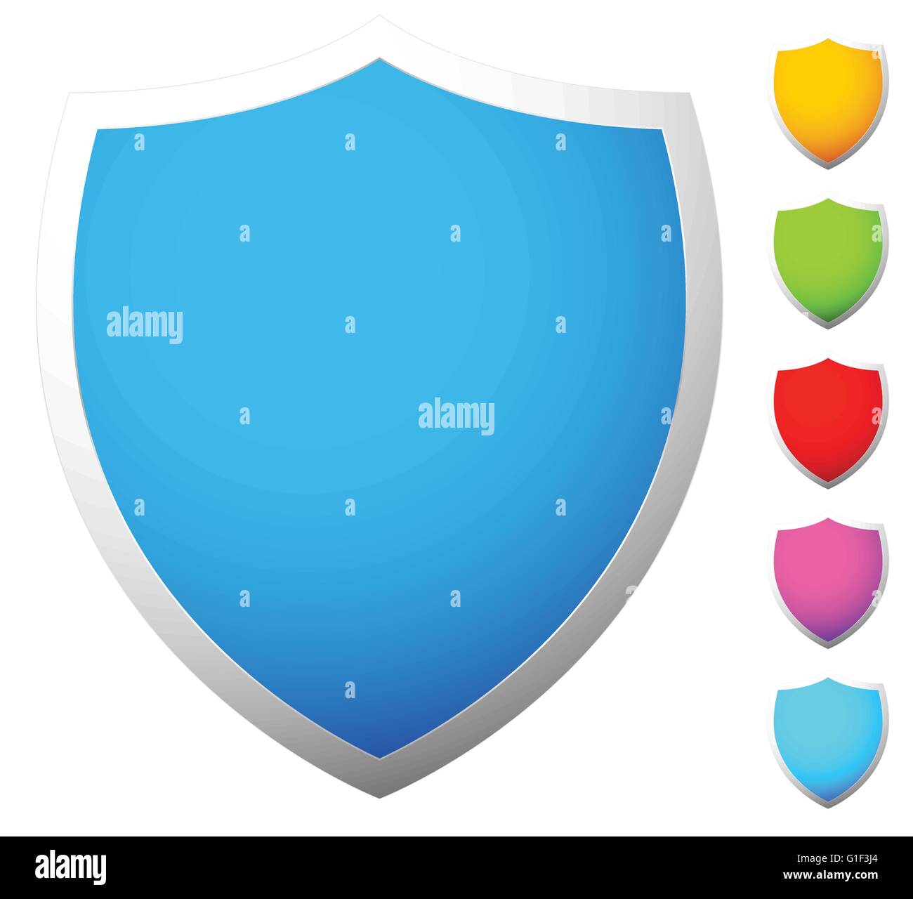 Set of shield shapes, icons in 6 colors Stock Vector Image & Art - Alamy