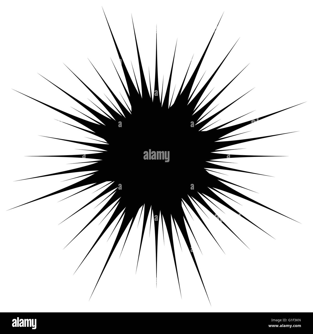 silhouette of spiky, edgy shape on white. explosion shape Stock Vector ...
