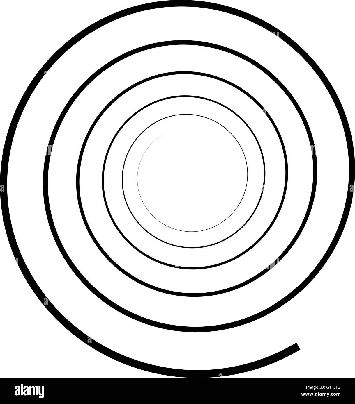 Abstract spiral element. monochrome twirl, swirl shape, snaky, curvy ...