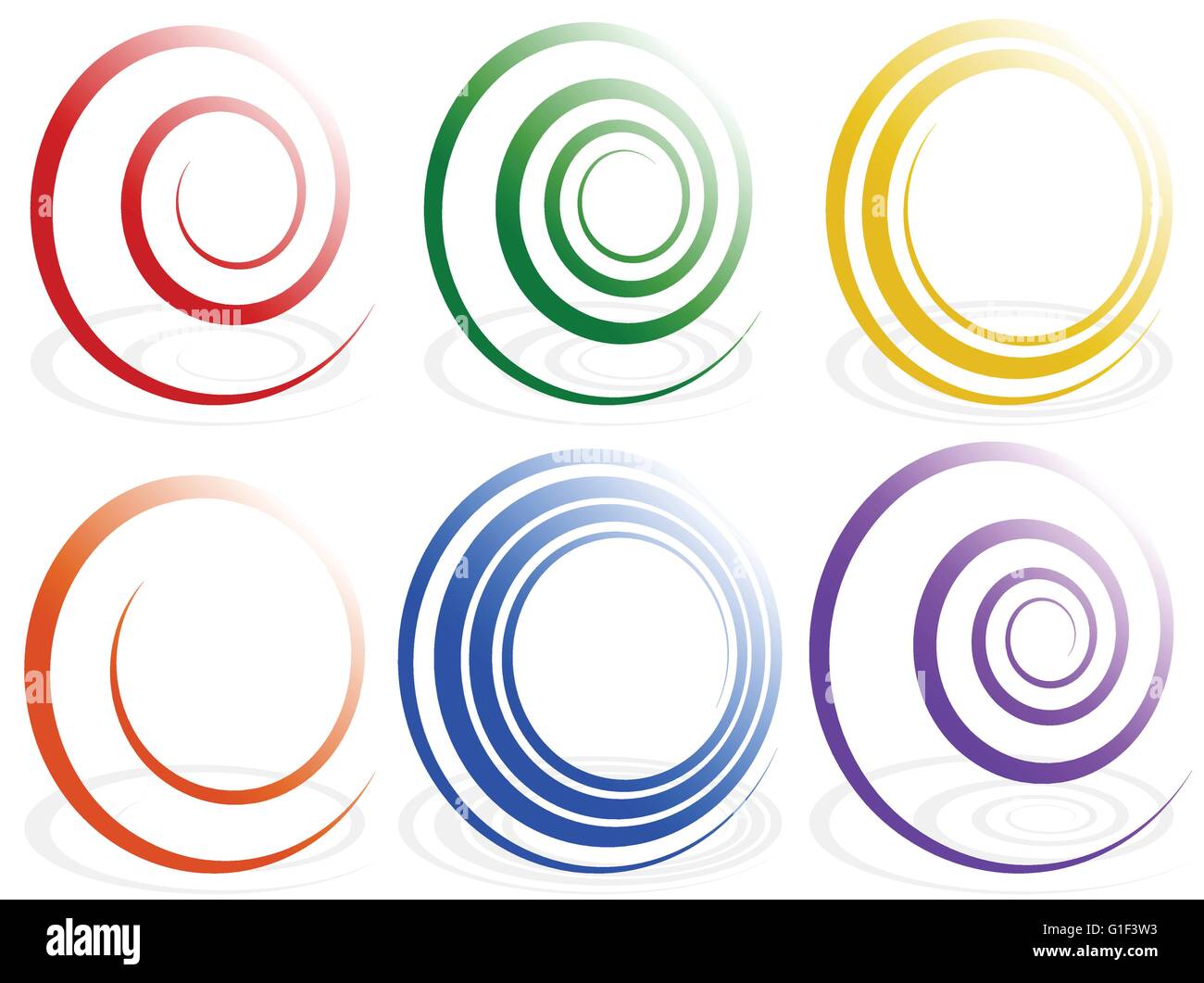 Spiral shapes. Set of volute, snail decorative elements Stock Vector ...