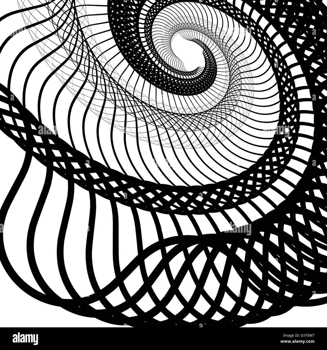 Abstract Random Squiggly Spirally Lines Swirling Rotating Lines