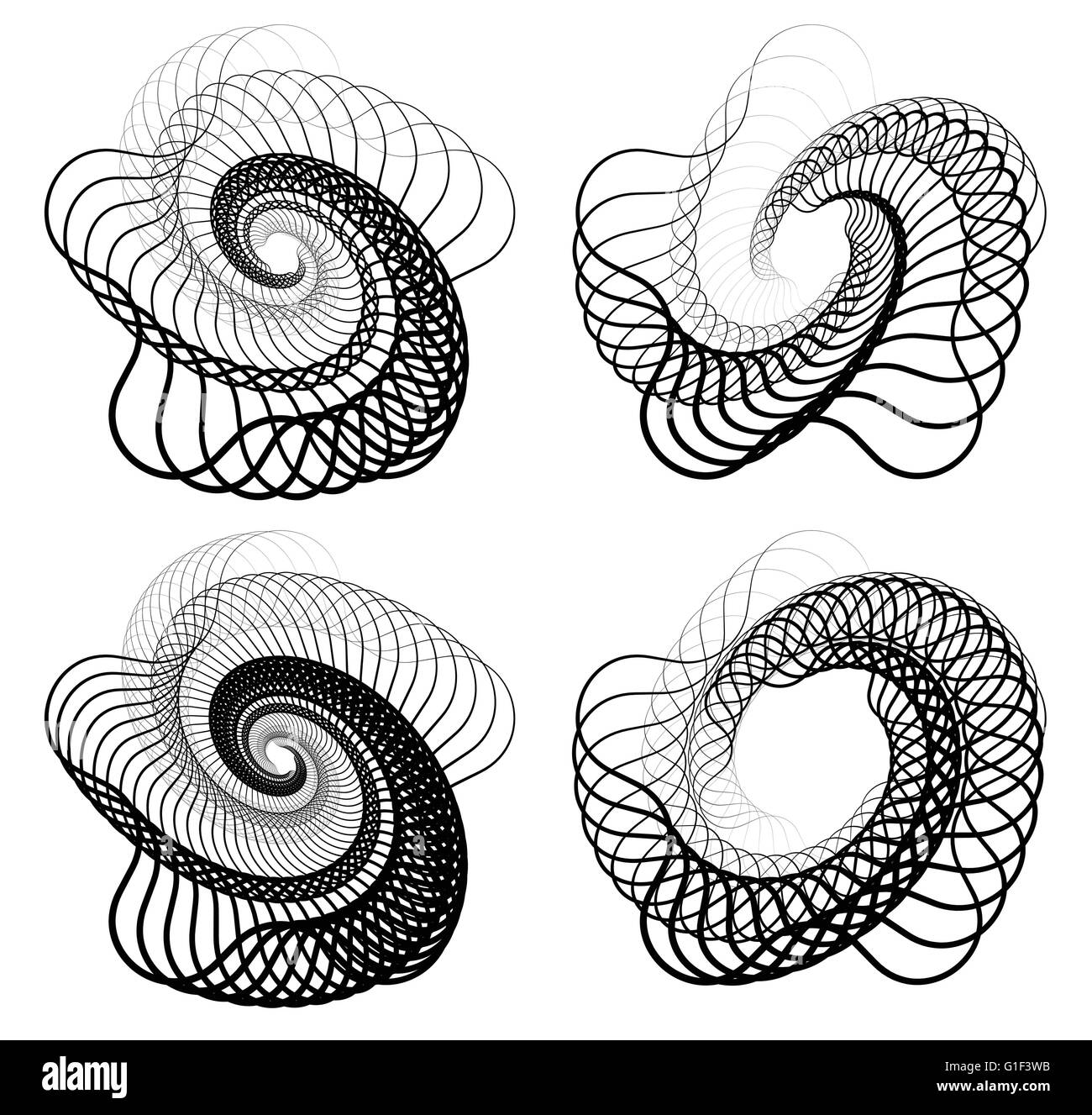 Squiggly lines abstract monochrome pattern Cut Out Stock Images ...