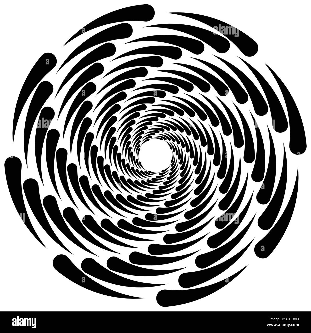 Circular Rotating Spiral Vortex Element Motif Abstract Geometric Shape Non Figural