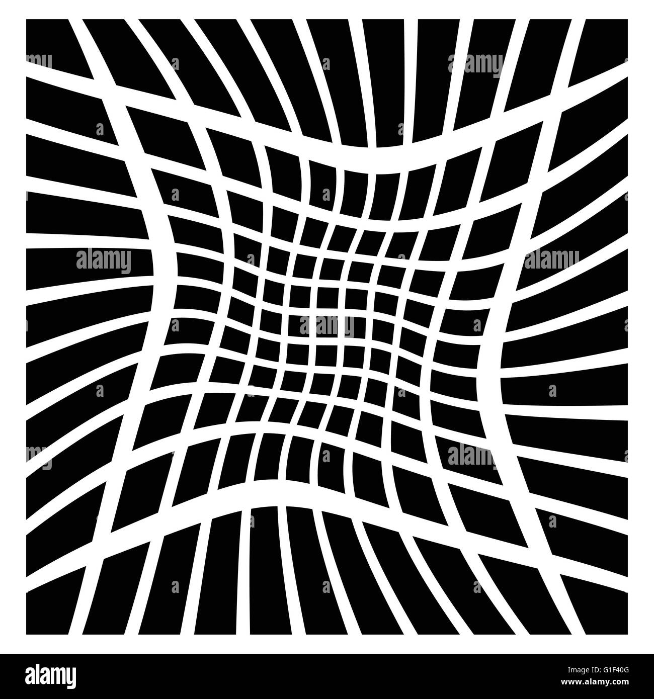 Mesh of squares with distortion effect. Simple artistic element. Other ...
