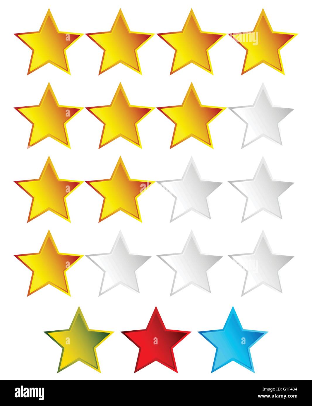 Star rating element with 4 star for valuation, review, voting concepts ...