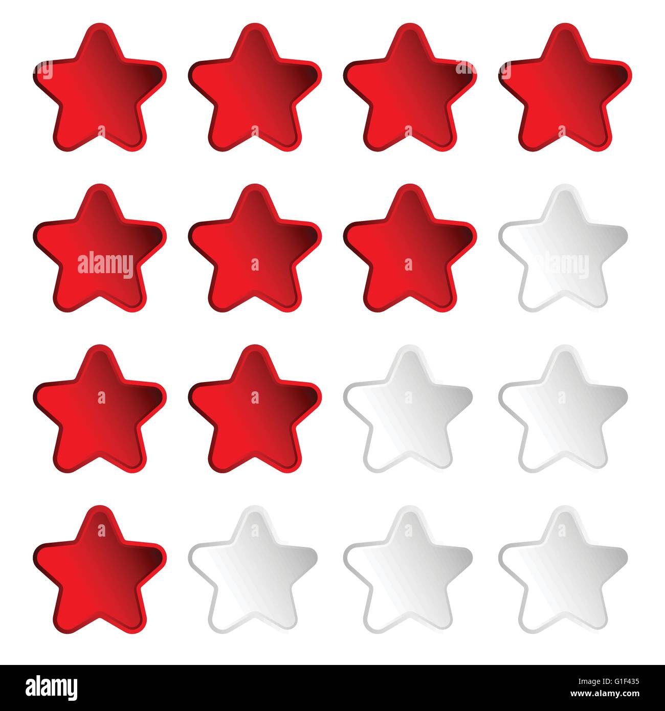 Star rating element with 4 star for valuation, review, voting concepts ...