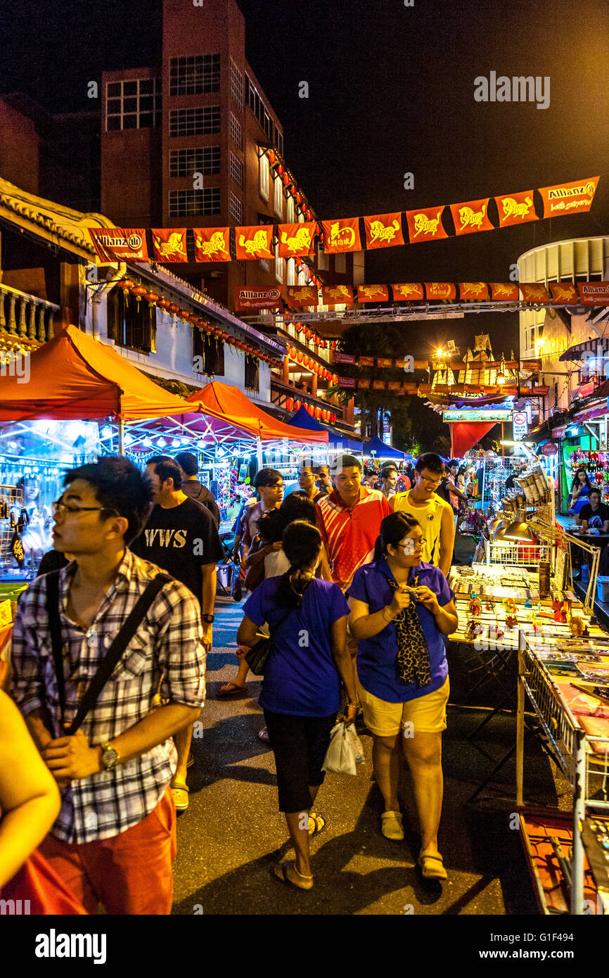 Malaysia Malacca Jonker Street at night Stock Photo - Alamy