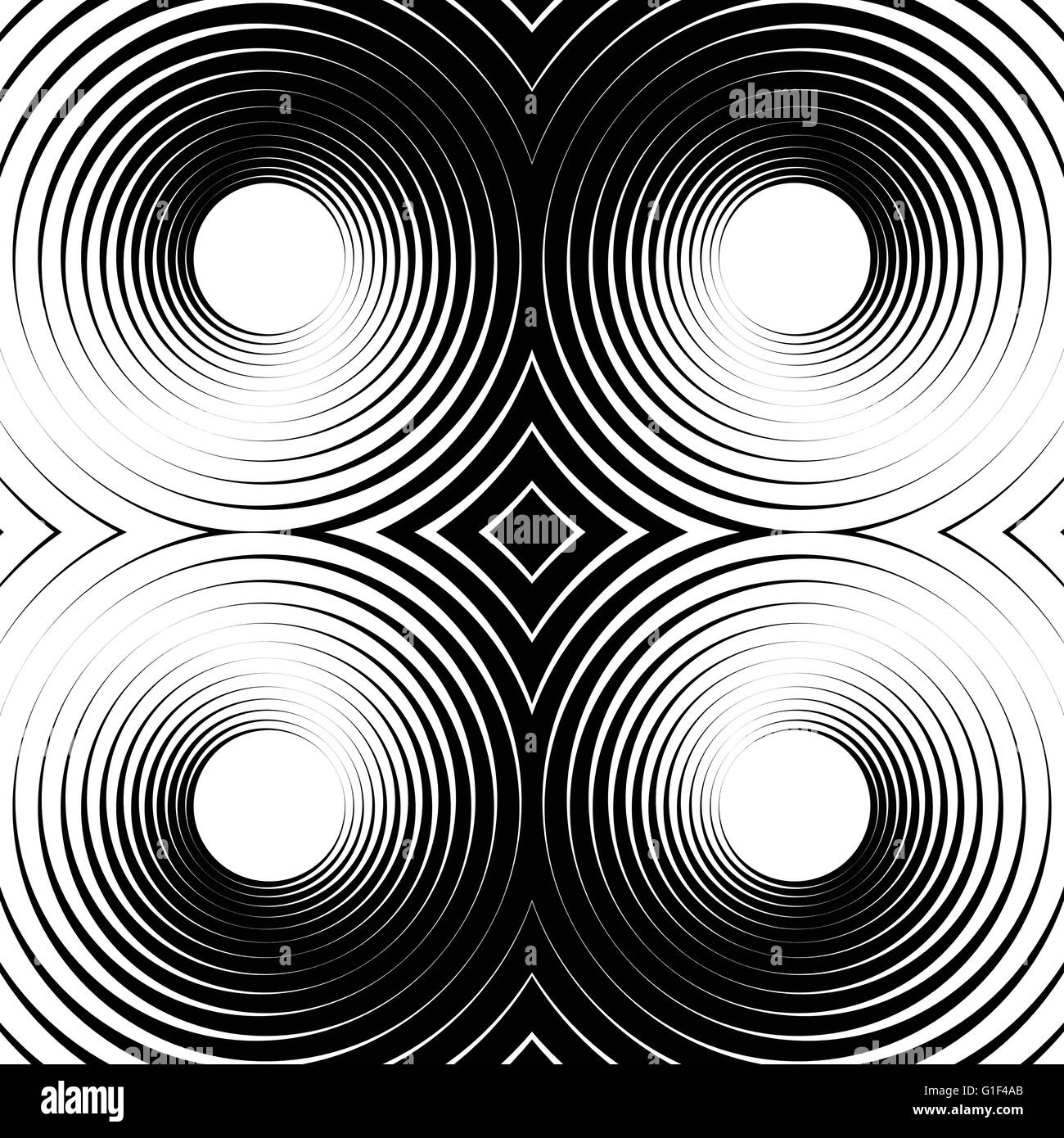 Symmetrical repeatable pattern with concentric circles, rings. Circular ...