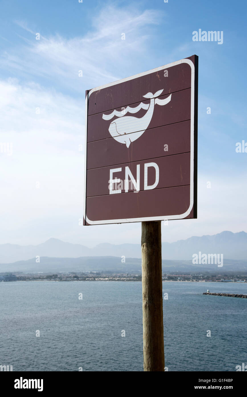 GORDON'S BAY WESTERN CAPE SOUTH AFRICA . A Whale Coastal Route sign on ...