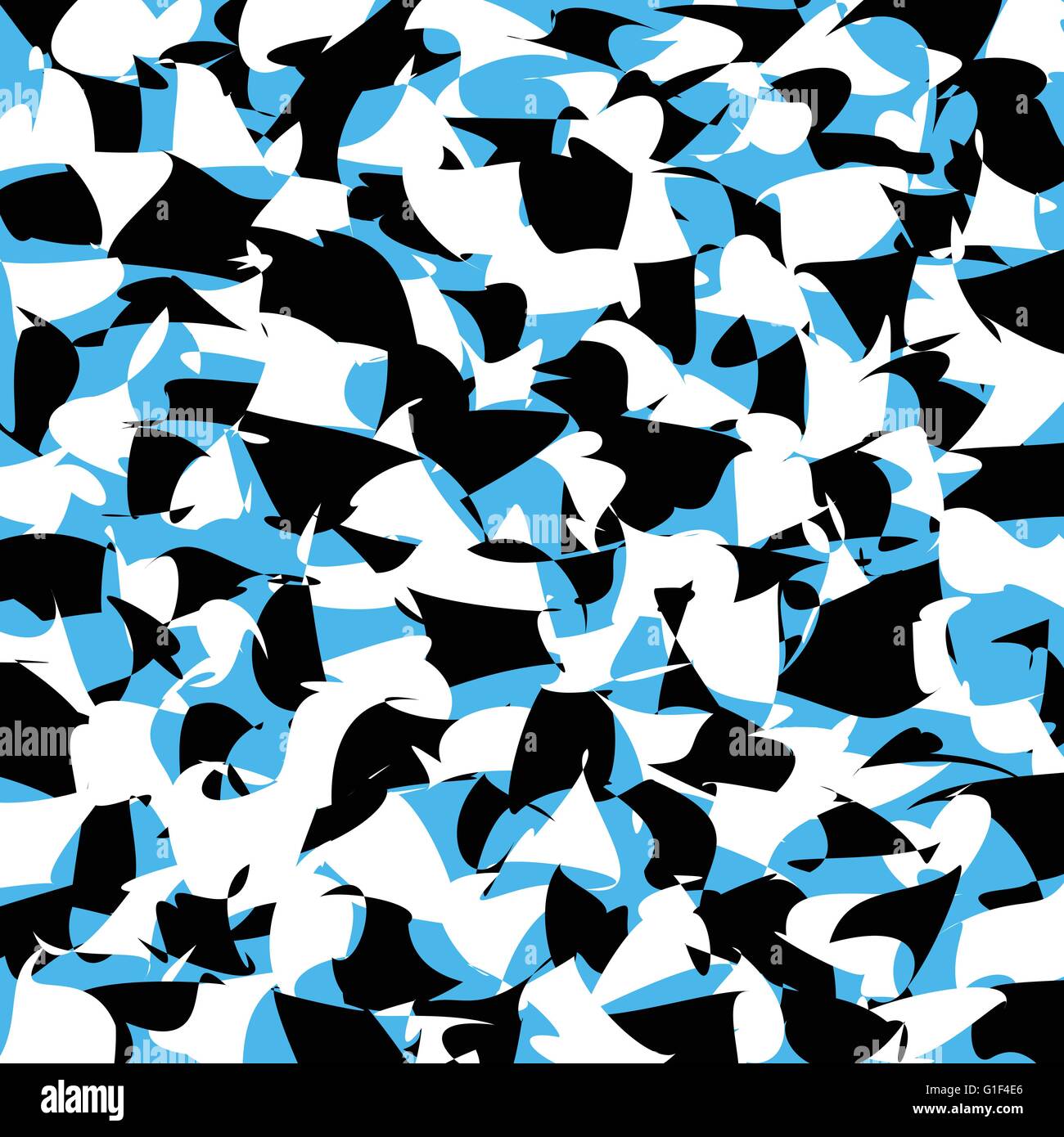 Chaotic background / texture with scattered random shapes - Black and ...