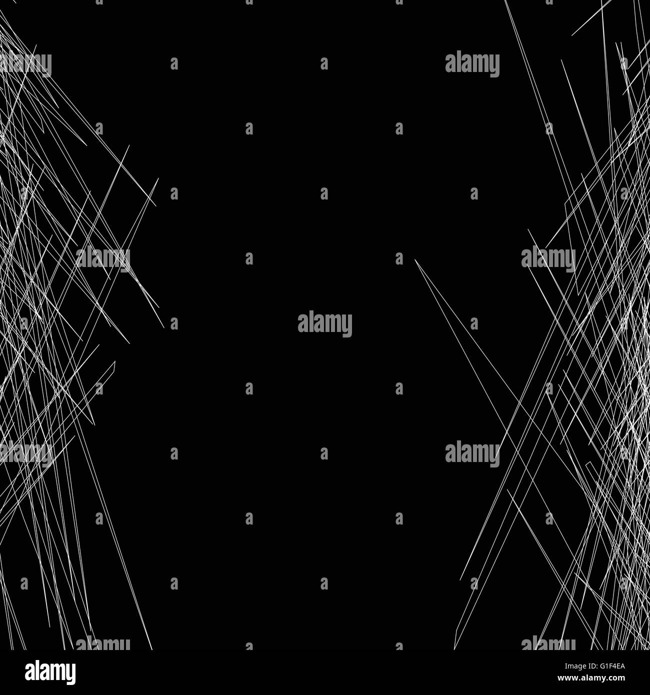 Entangled texture of thin intersecting lines. Abstract monochrome ...