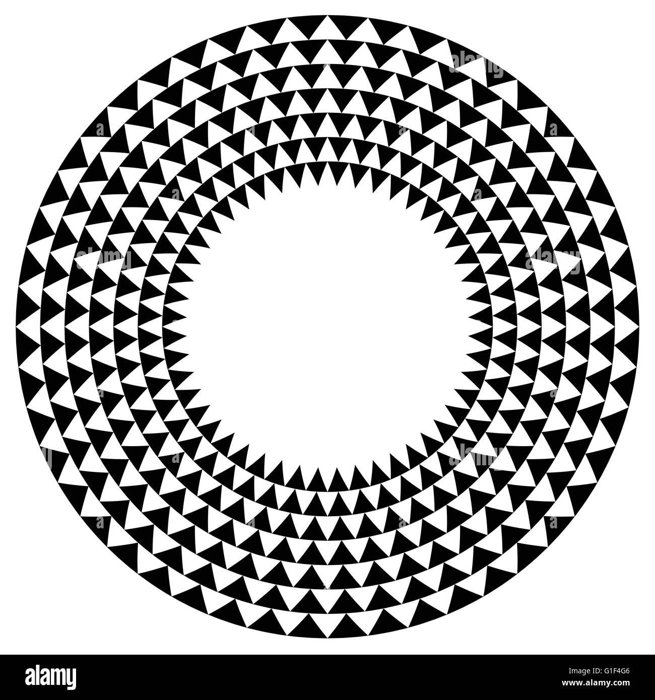 Circle with triangle pattern - Textured circular element with triangle ...