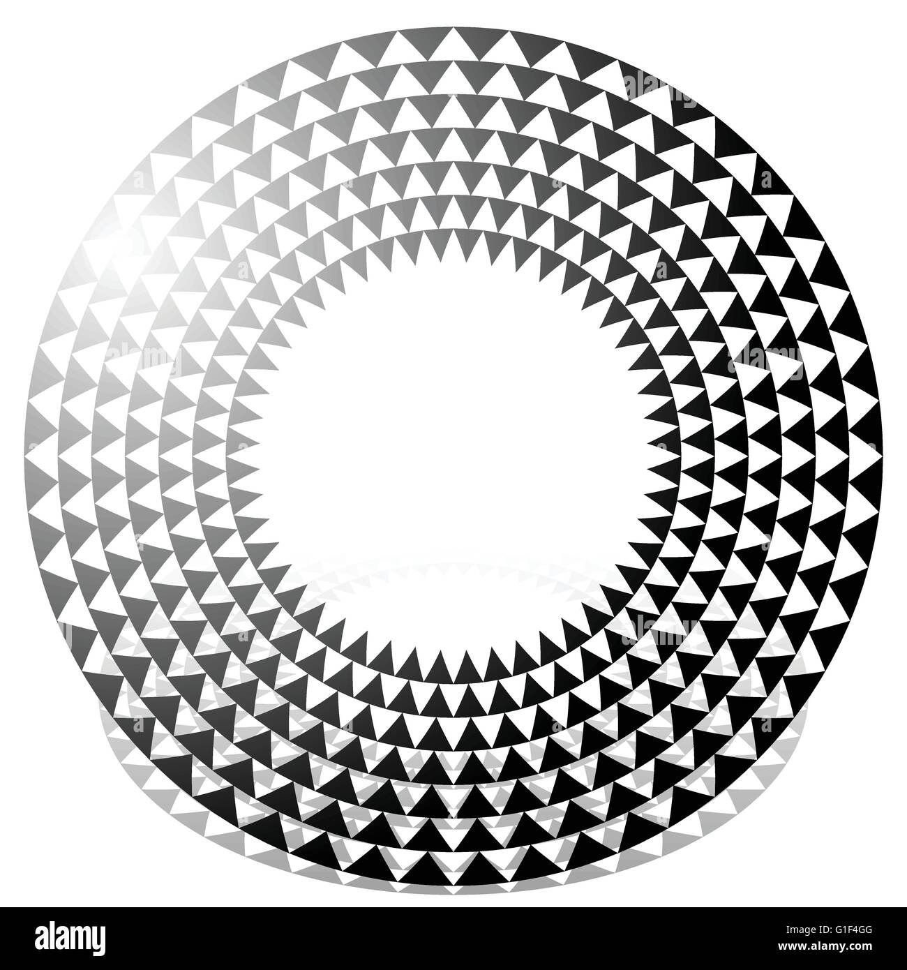 Circle with triangle pattern - Textured circular element with triangle ...