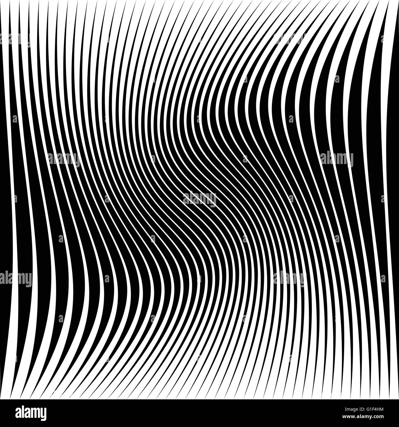 Wavy dynamic irregular lines pattern. Stripes with waving distortion ...