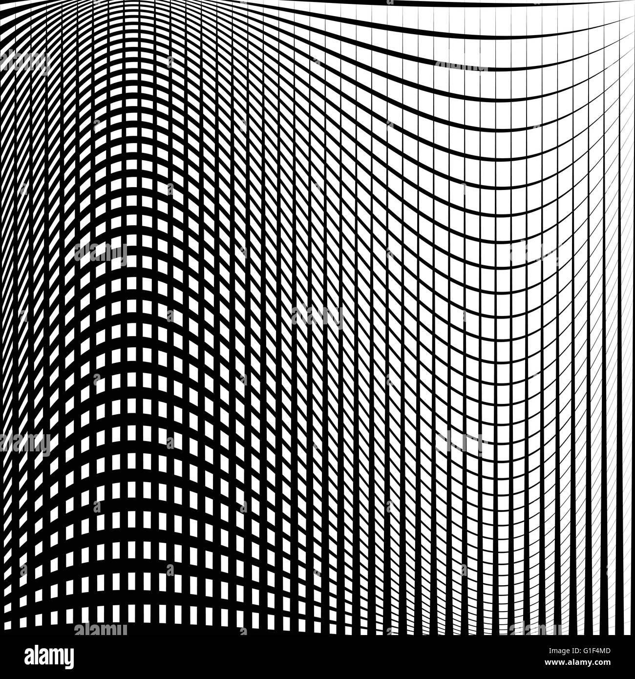 Distorted abstract grid, mesh background. Intersecting lines, abstract cellular grid pattern ...