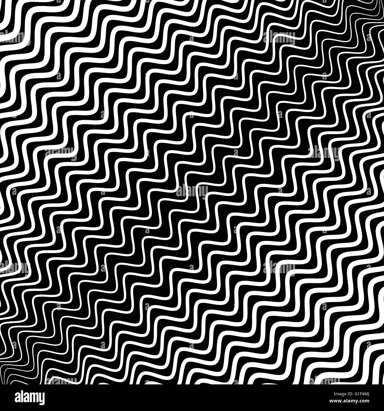 Irregular wavy (zig zag) lines. Monochrome abstract texture, pattern ...