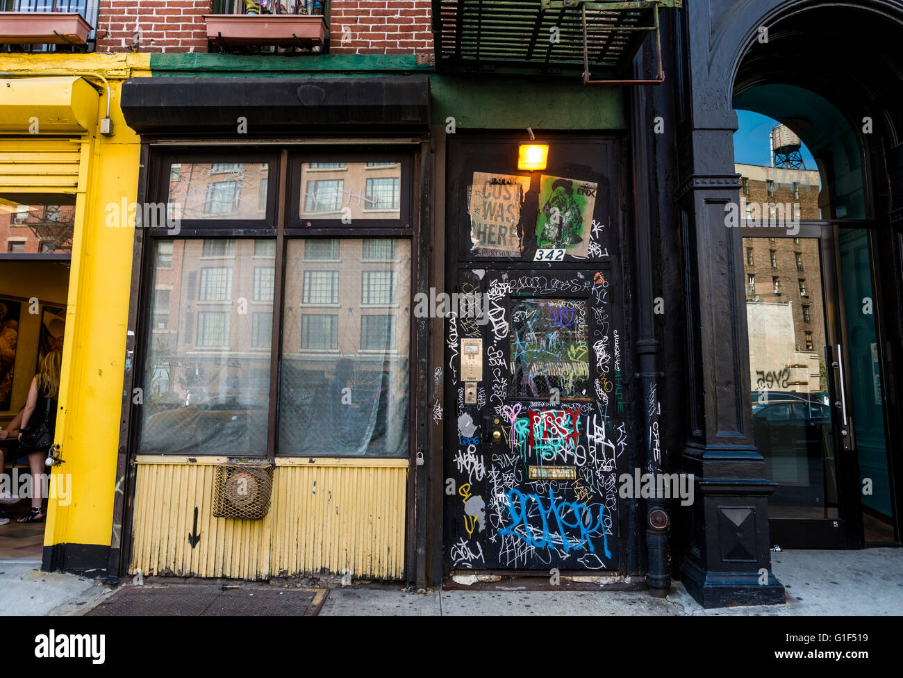 New York, NY 18 April 2015 - Bowery storefront with Graffiti ©Stacy ...