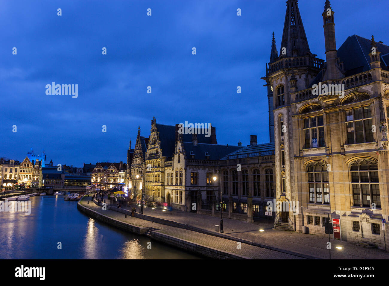 Buildings along the Leie river in the city of Ghent in Belgium Stock ...