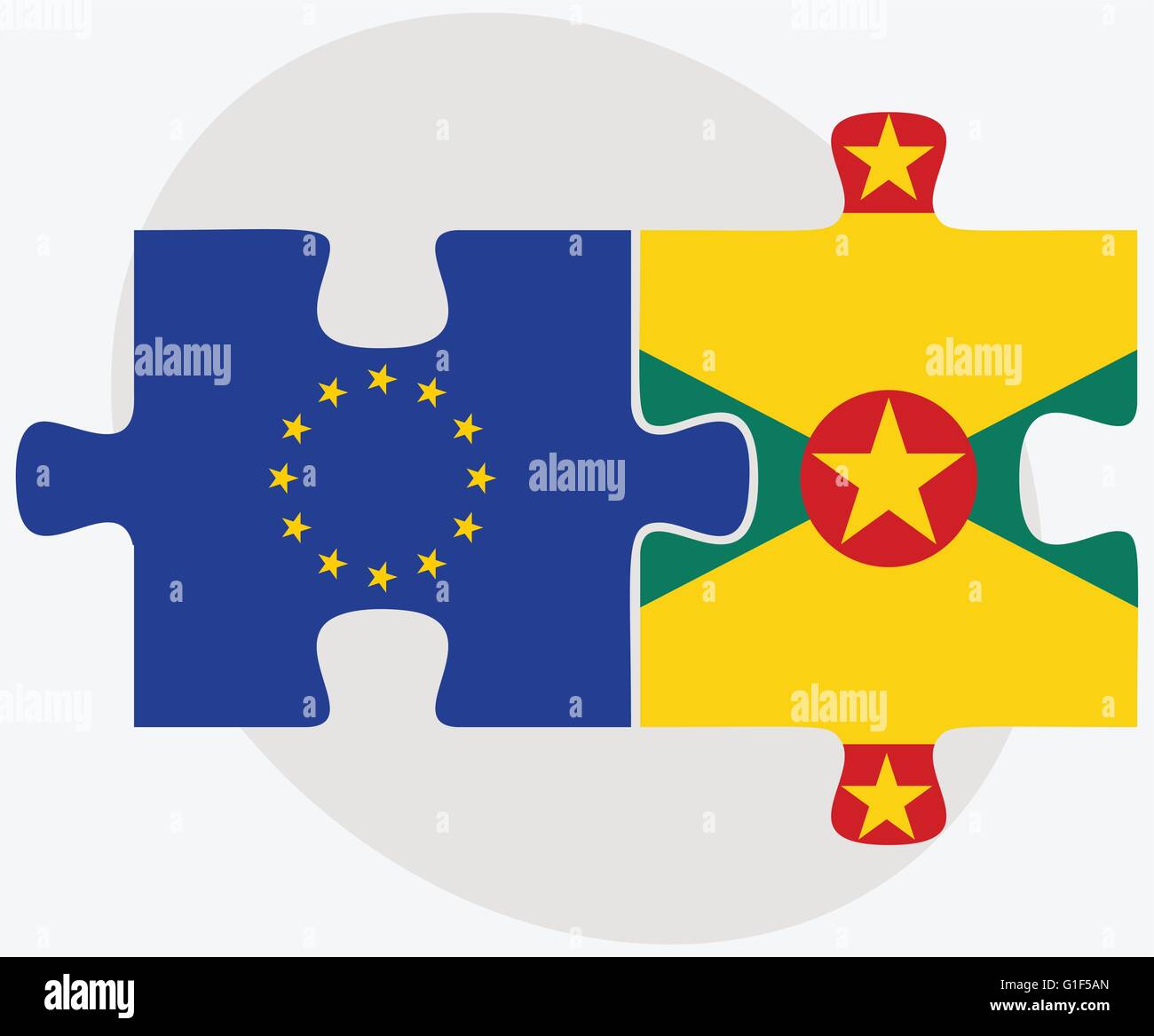 Vector Image - European Union and Grenada Flags in puzzle isolated on ...