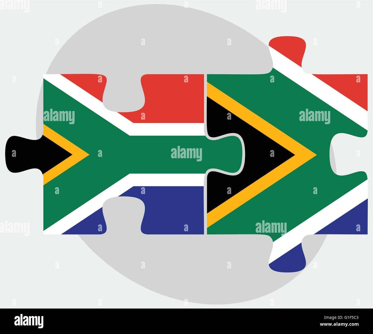 Vector Image - South Africa and South Africa Flags in puzzle isolated ...