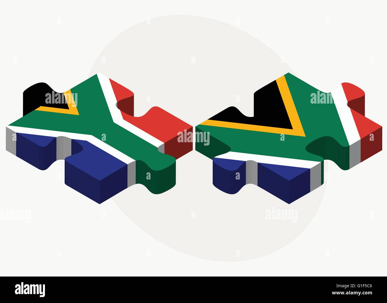 Vector Image - South Africa and South Africa Flags in puzzle isolated ...