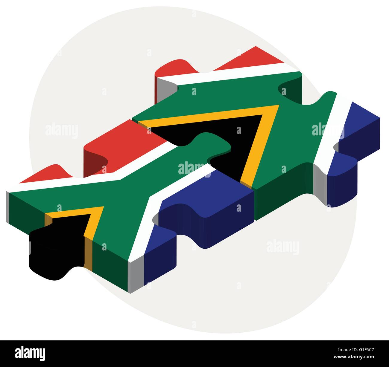 Vector Image - South Africa and South Africa Flags in puzzle isolated ...