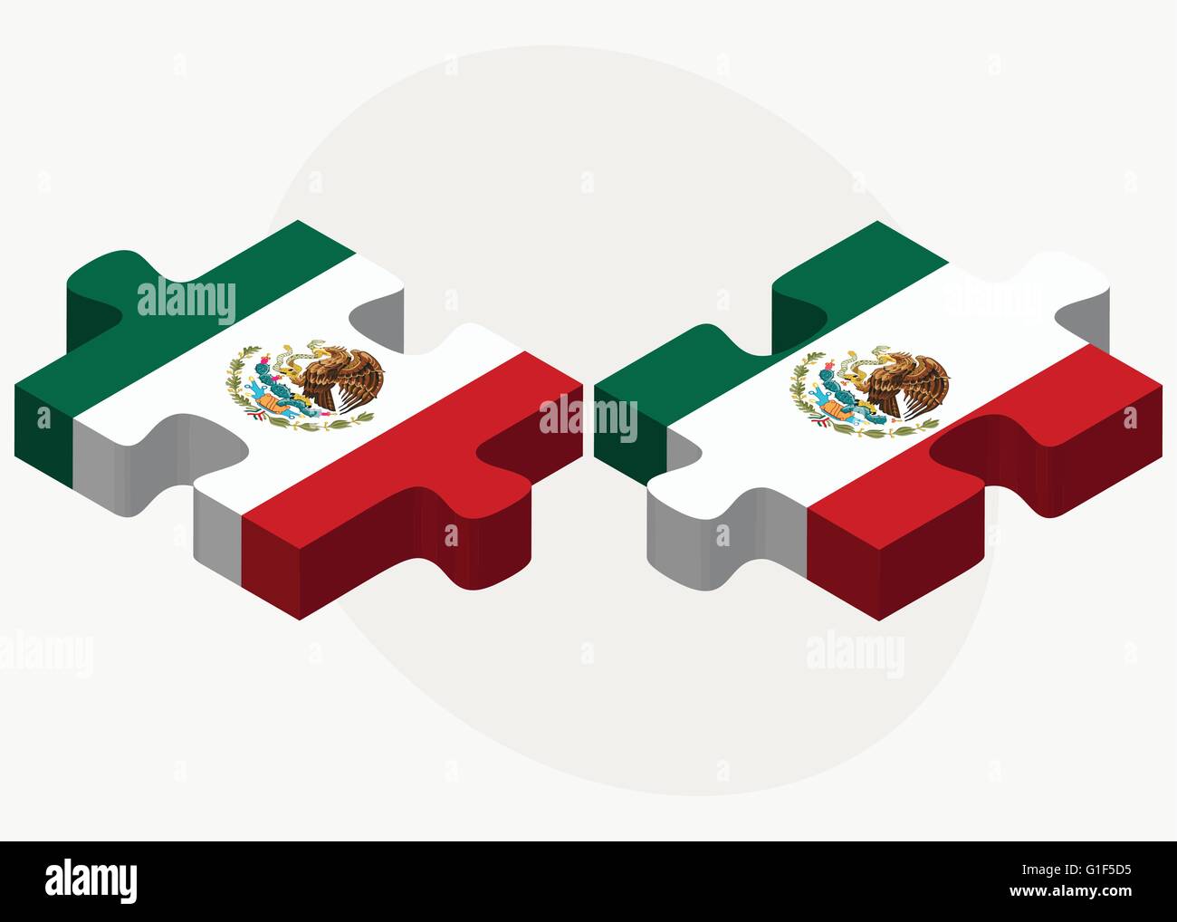 Vector Image - Mexico and Mexico Flags in puzzle isolated on white ...