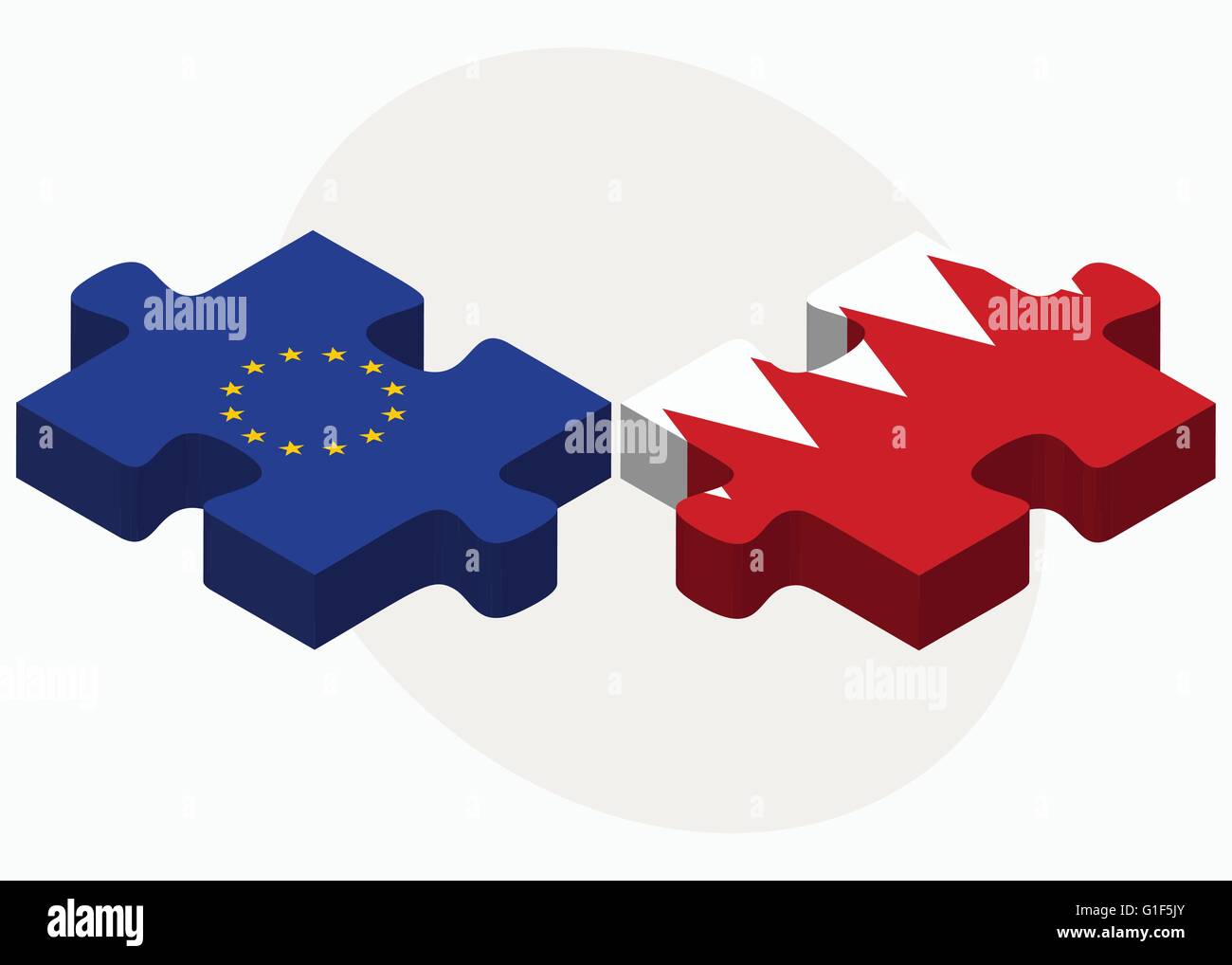 Vector Image - European Union and Bahrain Flags in puzzle isolated on ...