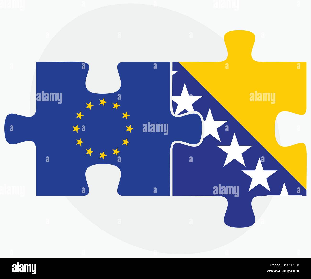Vector Image - European Union and Bosnia and Herzegovina Flags in ...