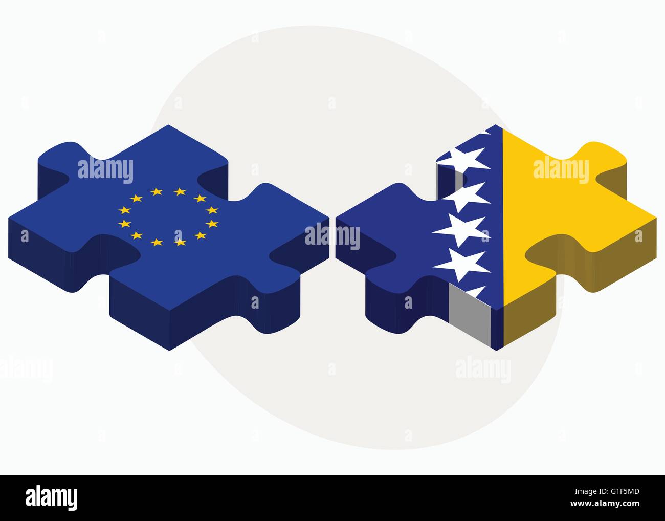 Vector Image - European Union and Bosnia and Herzegovina Flags in ...