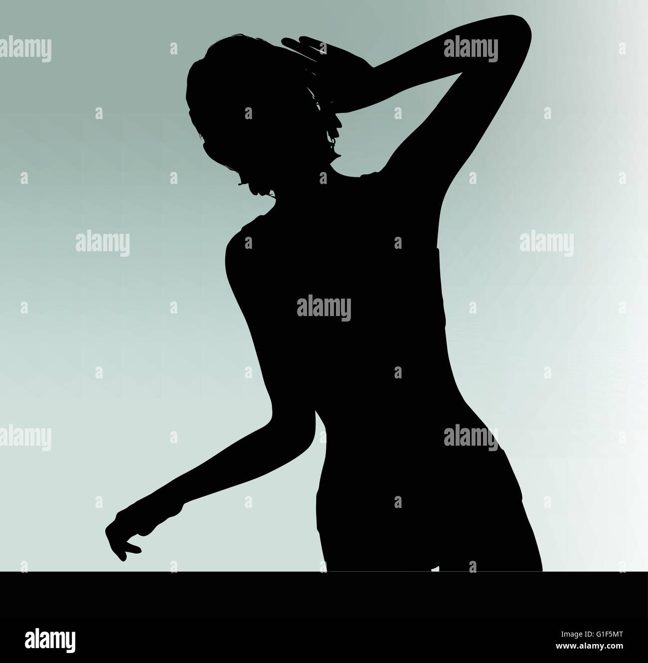 Vector Image - woman silhouette with hand gesture listen Stock Vector ...