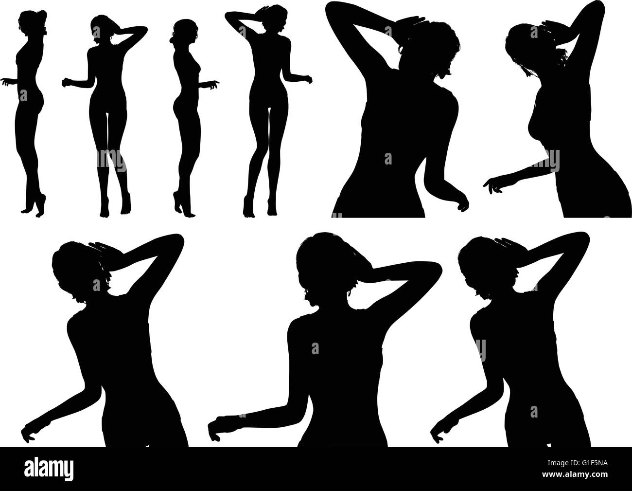 Vector Image - woman silhouette with hand gesture listen Stock Vector ...