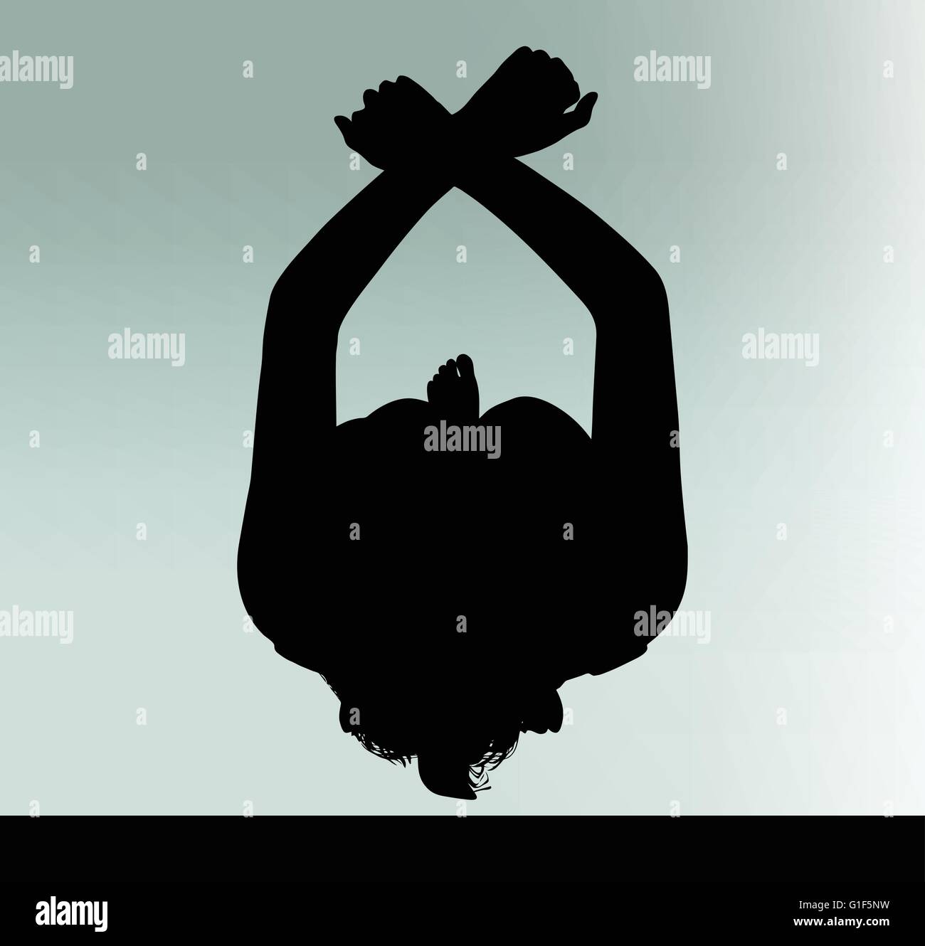 Vector Image - woman silhouette with hand gesture handcuffed Stock ...
