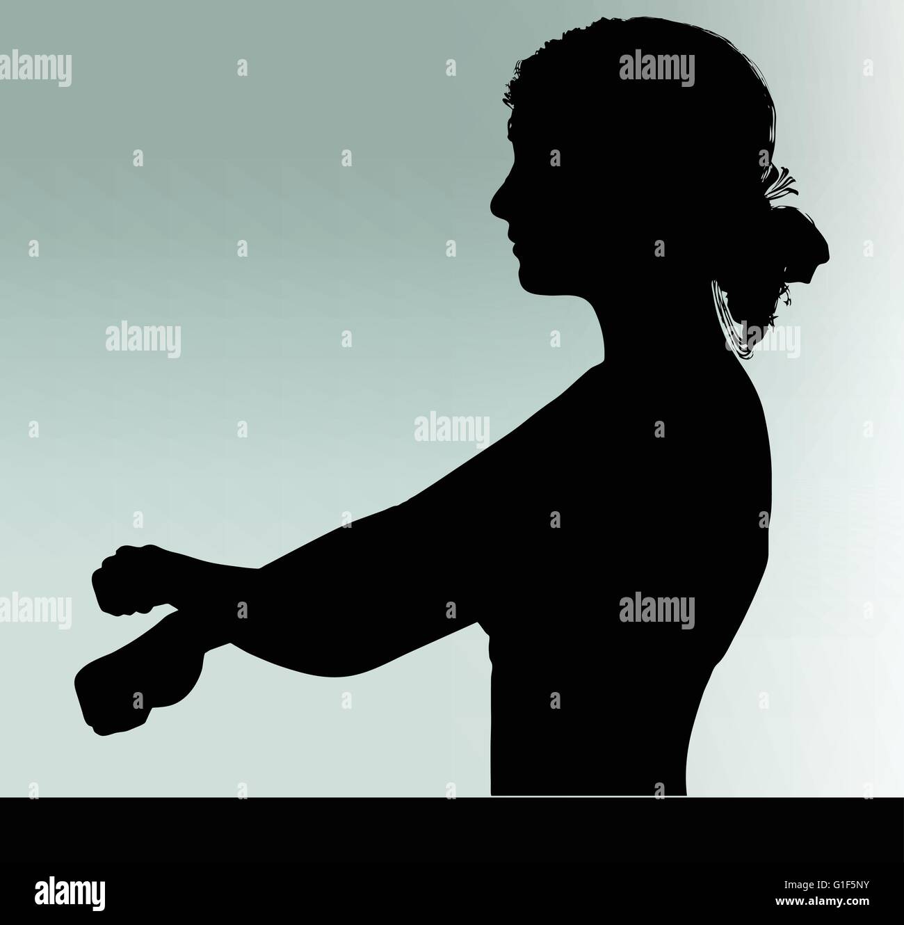 Vector Image - woman silhouette with hand gesture handcuffed Stock ...