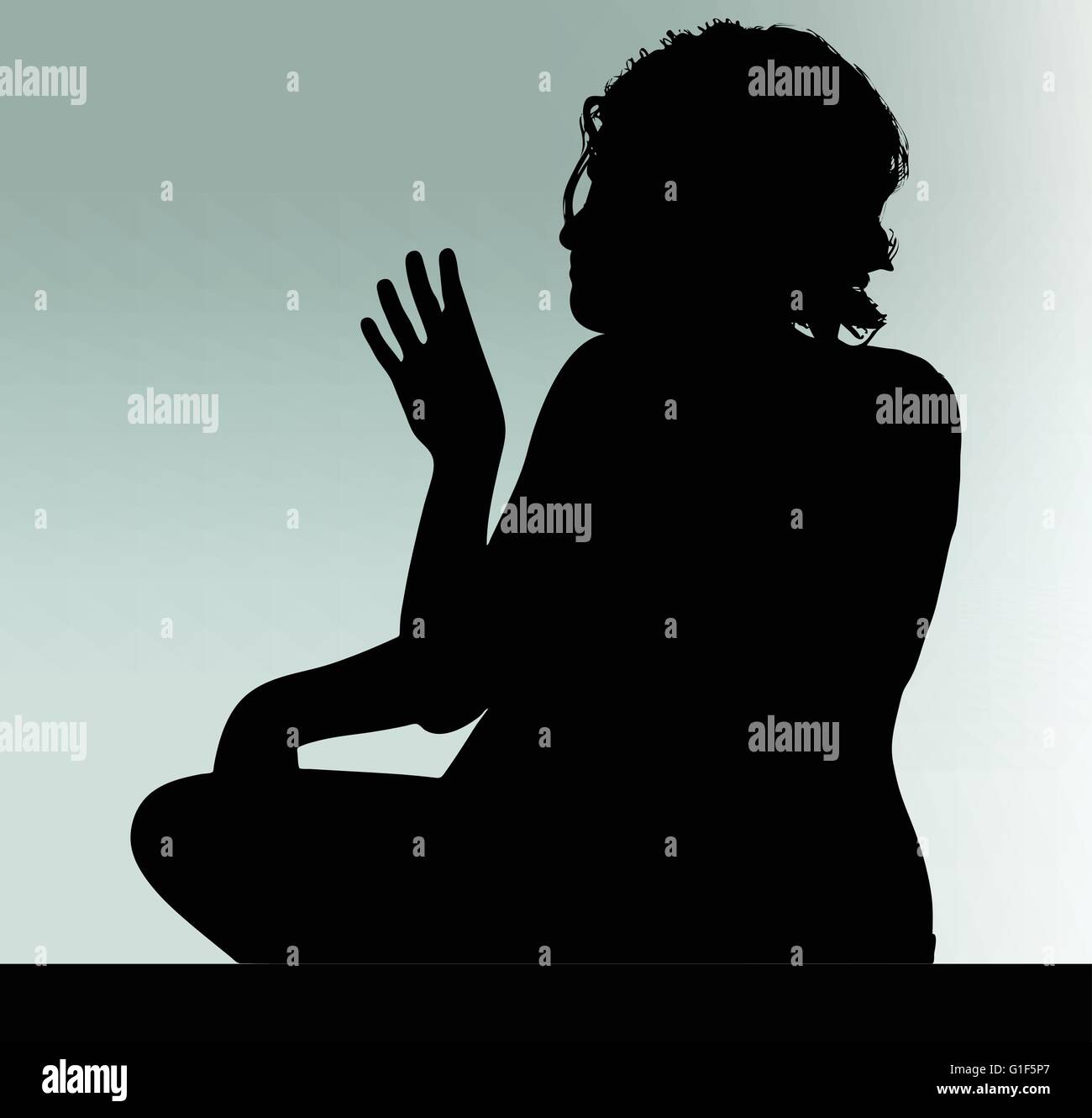 Vector Image - woman silhouette with hand gesture hey Stock Vector ...