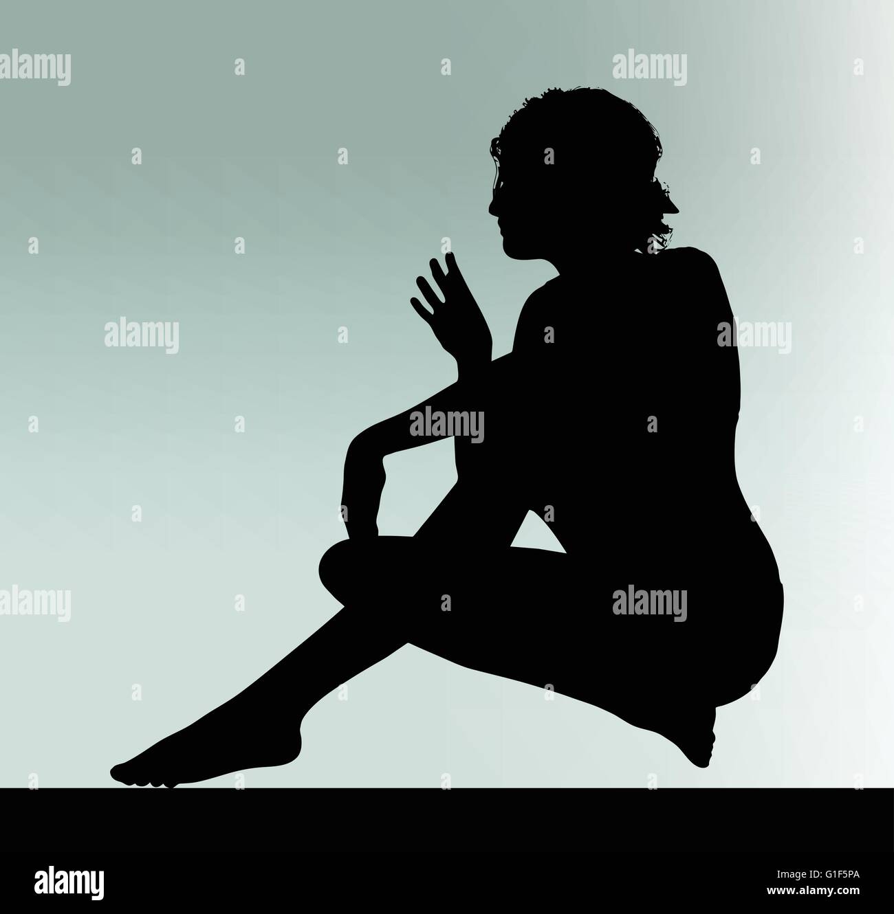 Vector Image - woman silhouette with hand gesture hey Stock Vector ...