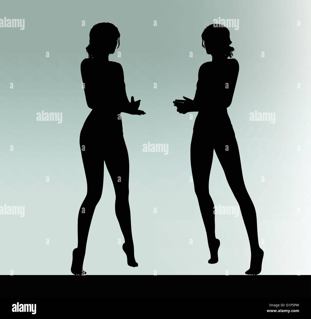 Vector Image - woman silhouette with hand gesture explain Stock Vector ...