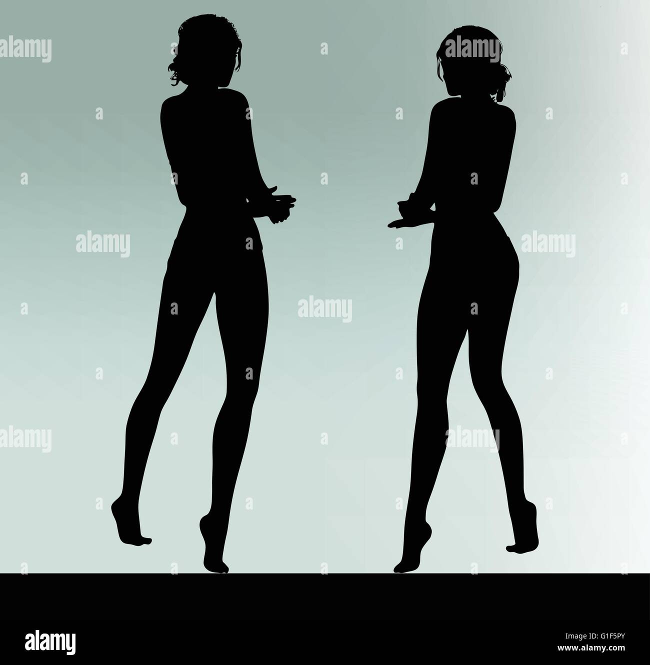 Vector Image - woman silhouette with hand gesture explain Stock Vector ...