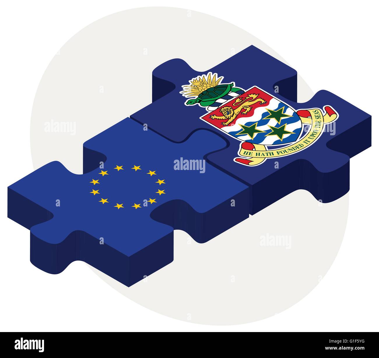 Vector Image - European Union and Cayman Islands Flags in puzzle ...