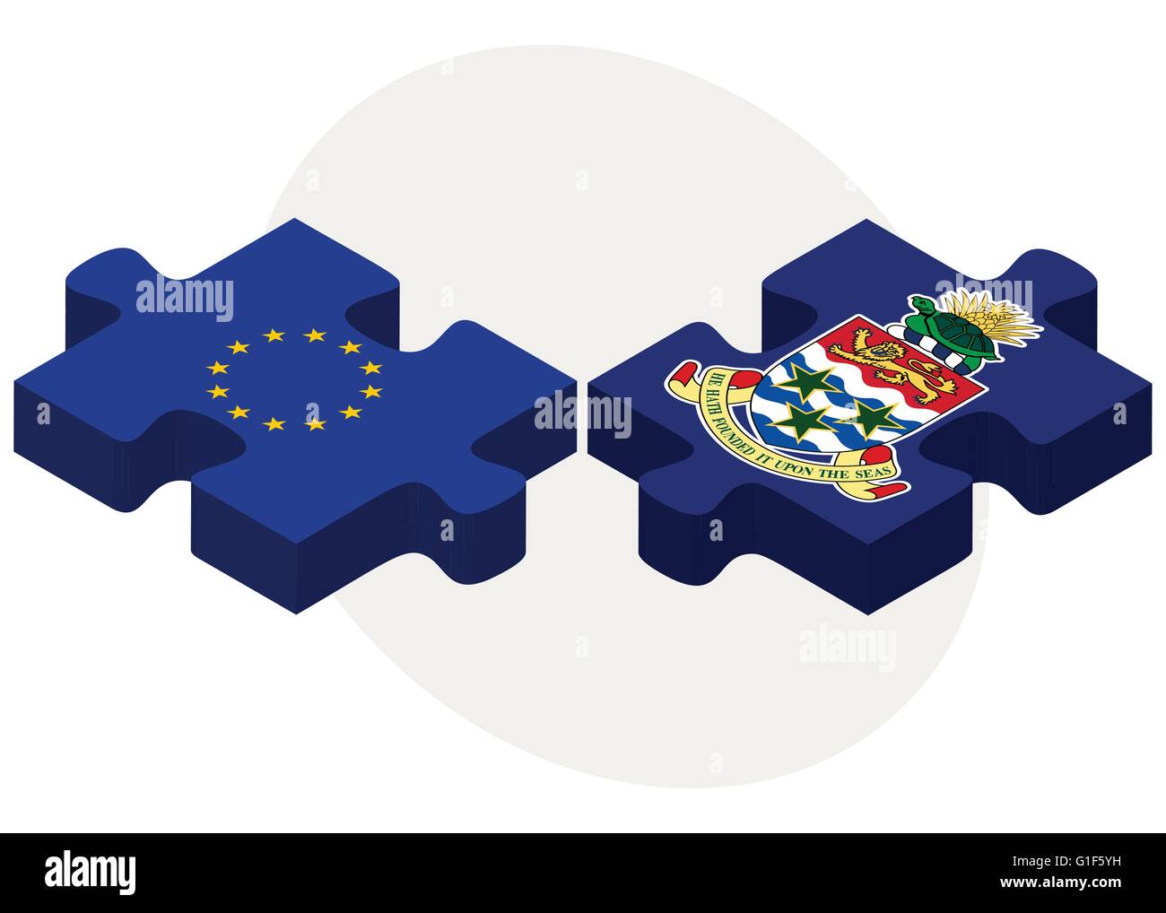 Vector Image - European Union and Cayman Islands Flags in puzzle ...